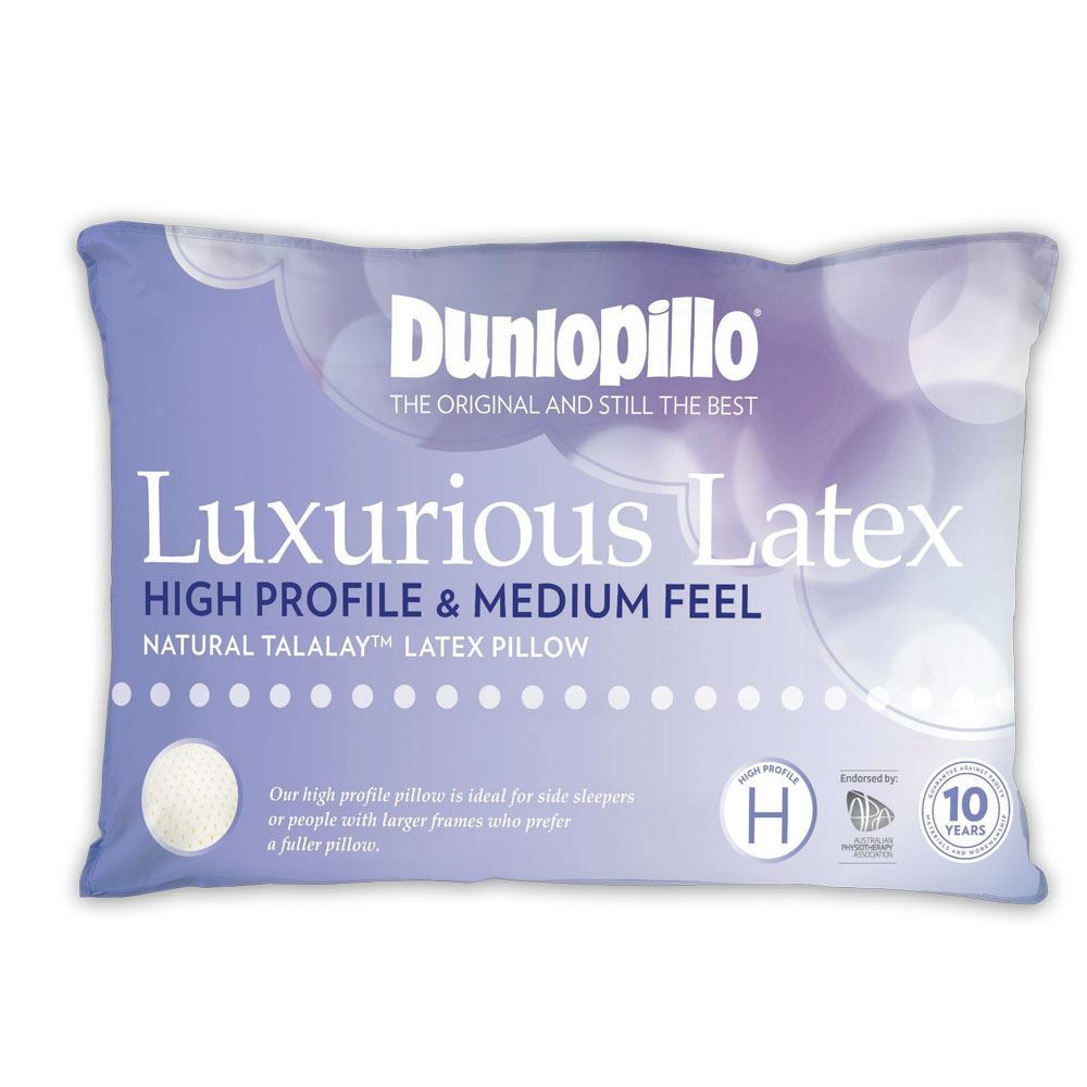 Dunlopillo High Proﬁle Medium Natural Talalay Latex Pillow – BraceAble ...